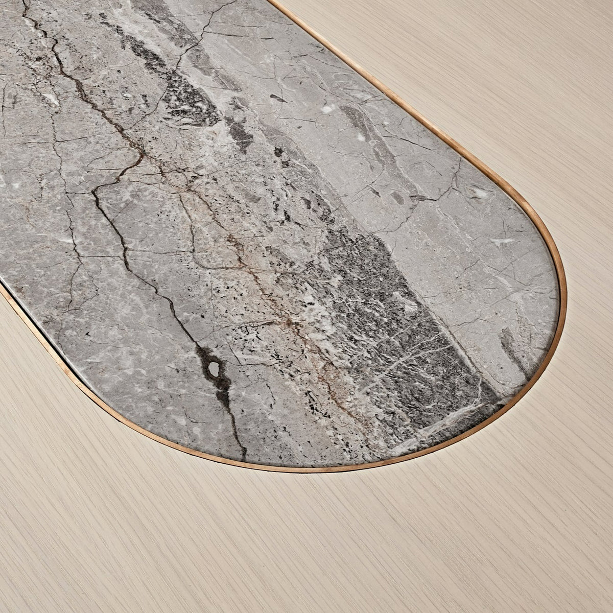Embellish Oval Dining Table with Marble inlay – Zuster Furniture